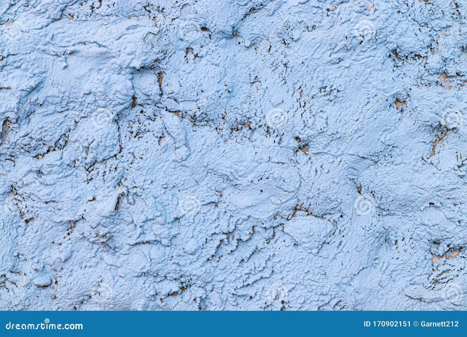 Sky-blue Plaster on the Wall with an Uneven Surface Stock Image - Image ...