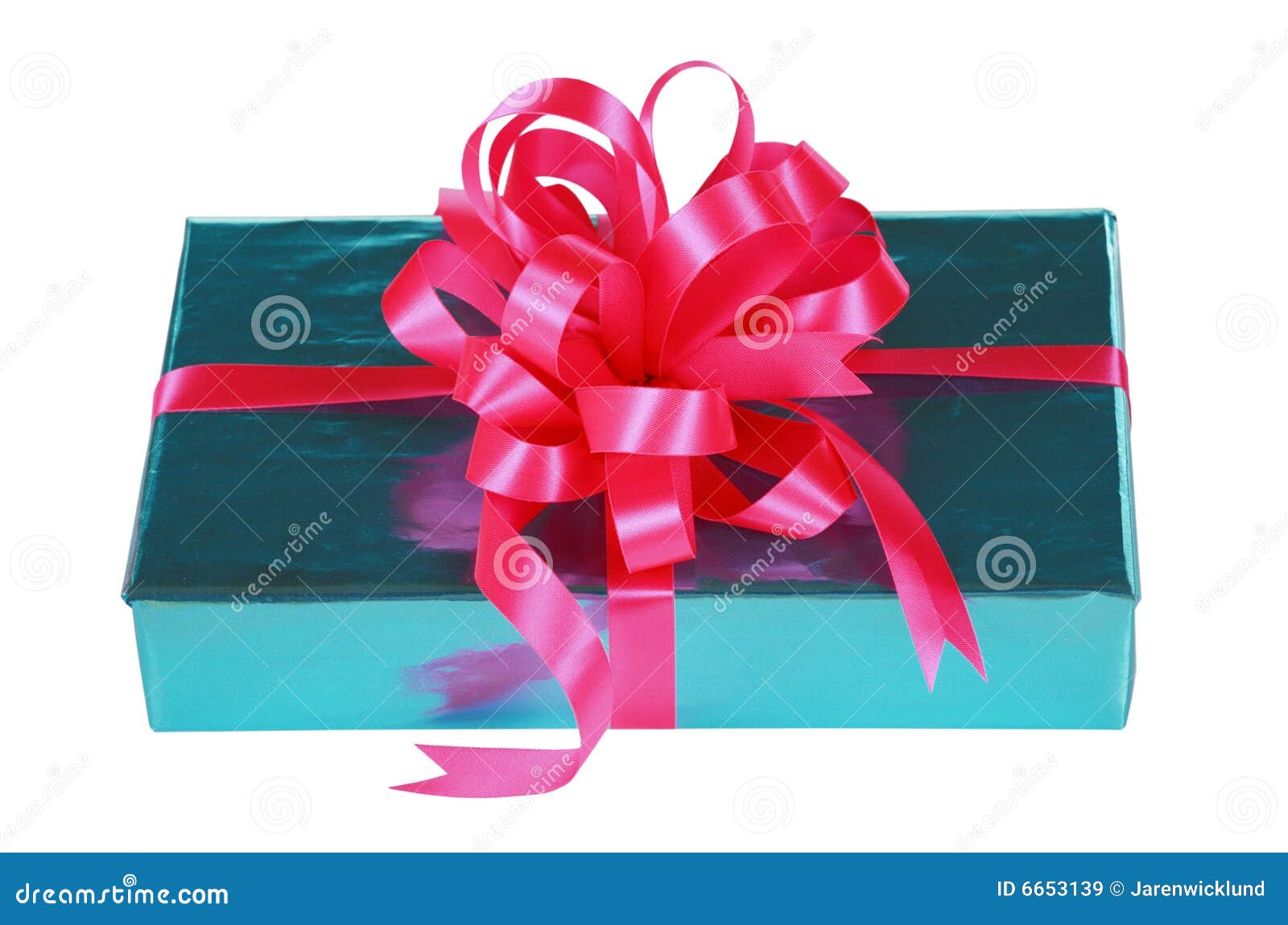 Sky Blue Present with Pink Bow Stock Image - Image of fuschia ...