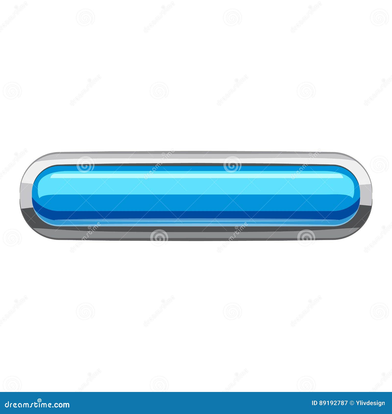 Sky Blue Rectangular Button Icon, Cartoon Style Stock Vector ...