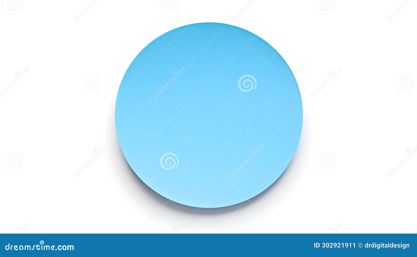 Sky Blue Round Paper Note on a White Background. Brainstorming Template ...