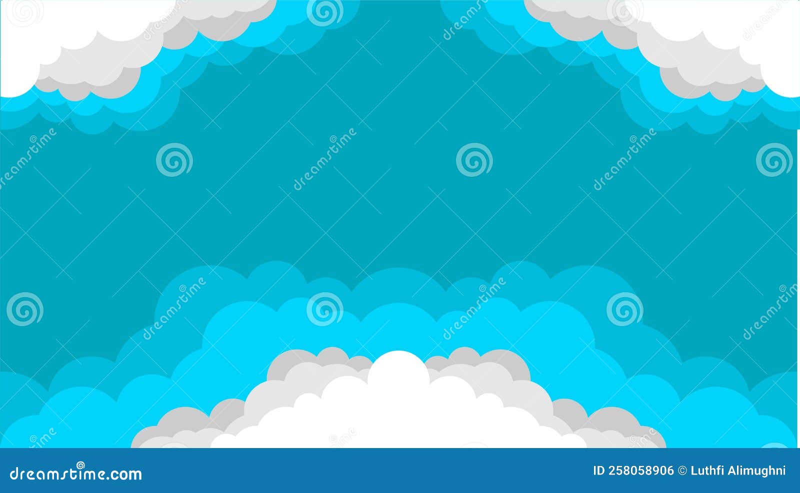 Sky with Blue Shadow Cloud on Blue Background Stock Vector ...
