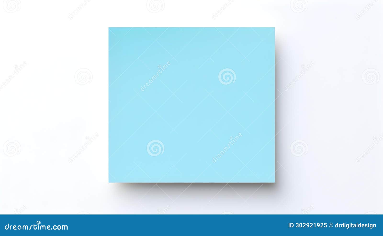 Sky Blue Square Paper Note on a White Background. Brainstorming ...