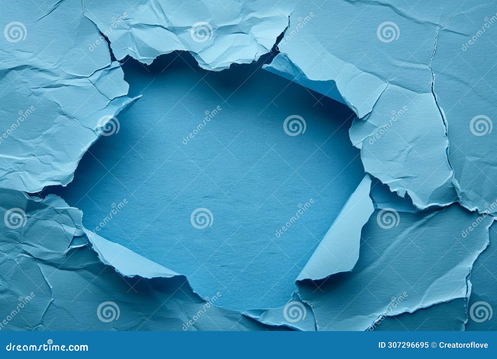 Sky Blue Torn Paper on Bright Blue Background Stock Illustration ...