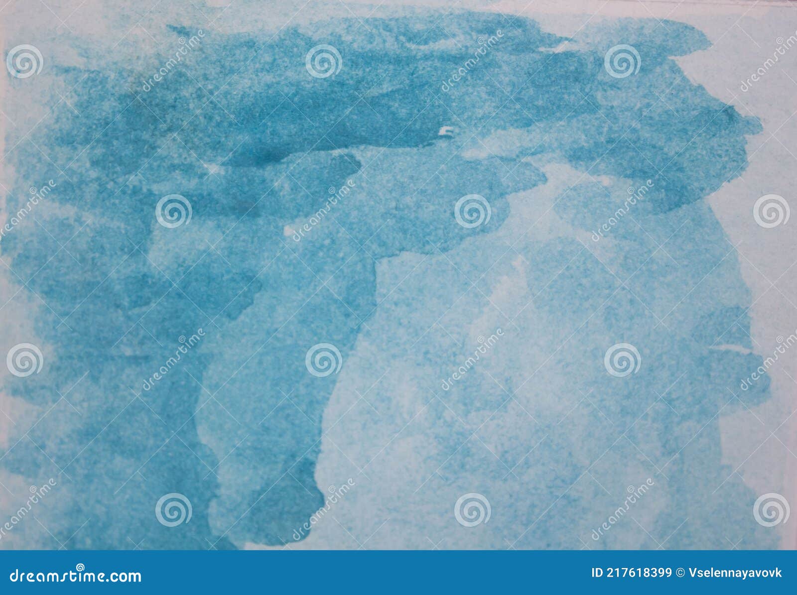 Sky Blue Watercolor Background Hand Painted. Modern Expressive ...