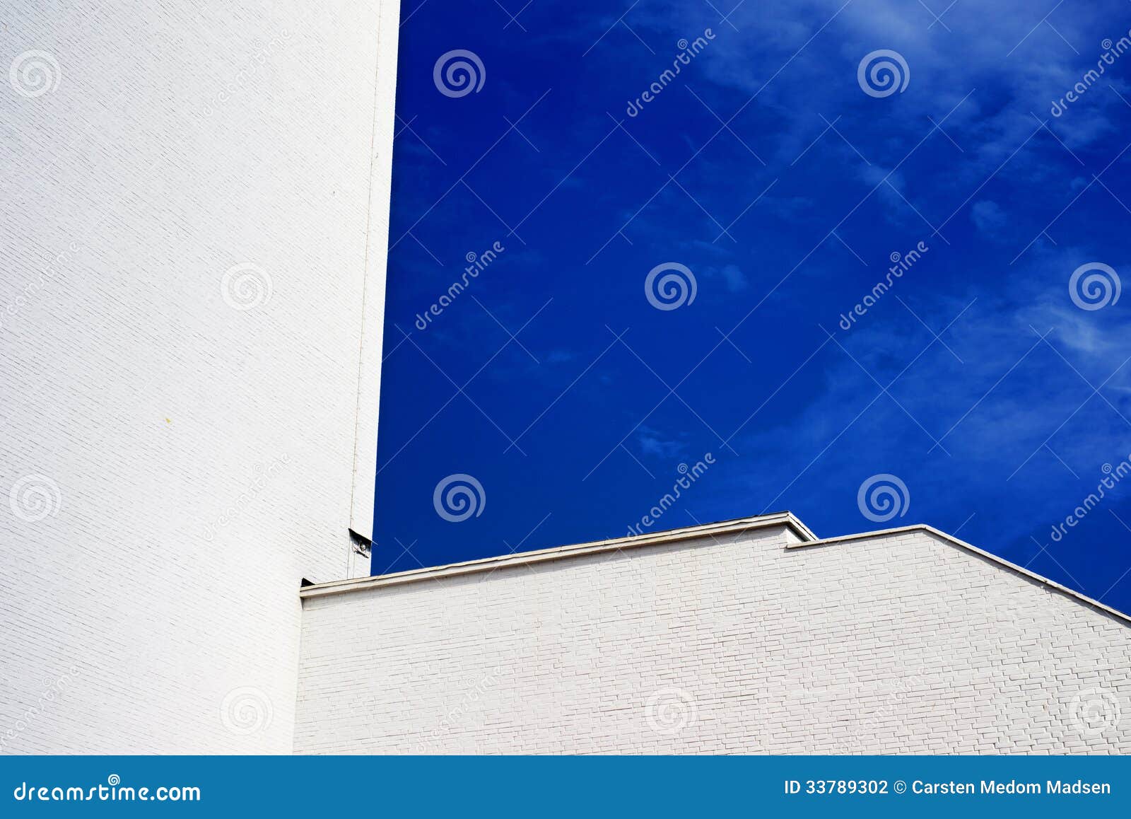 Sky blue white building stock photo. Image of house, brick - 33789302