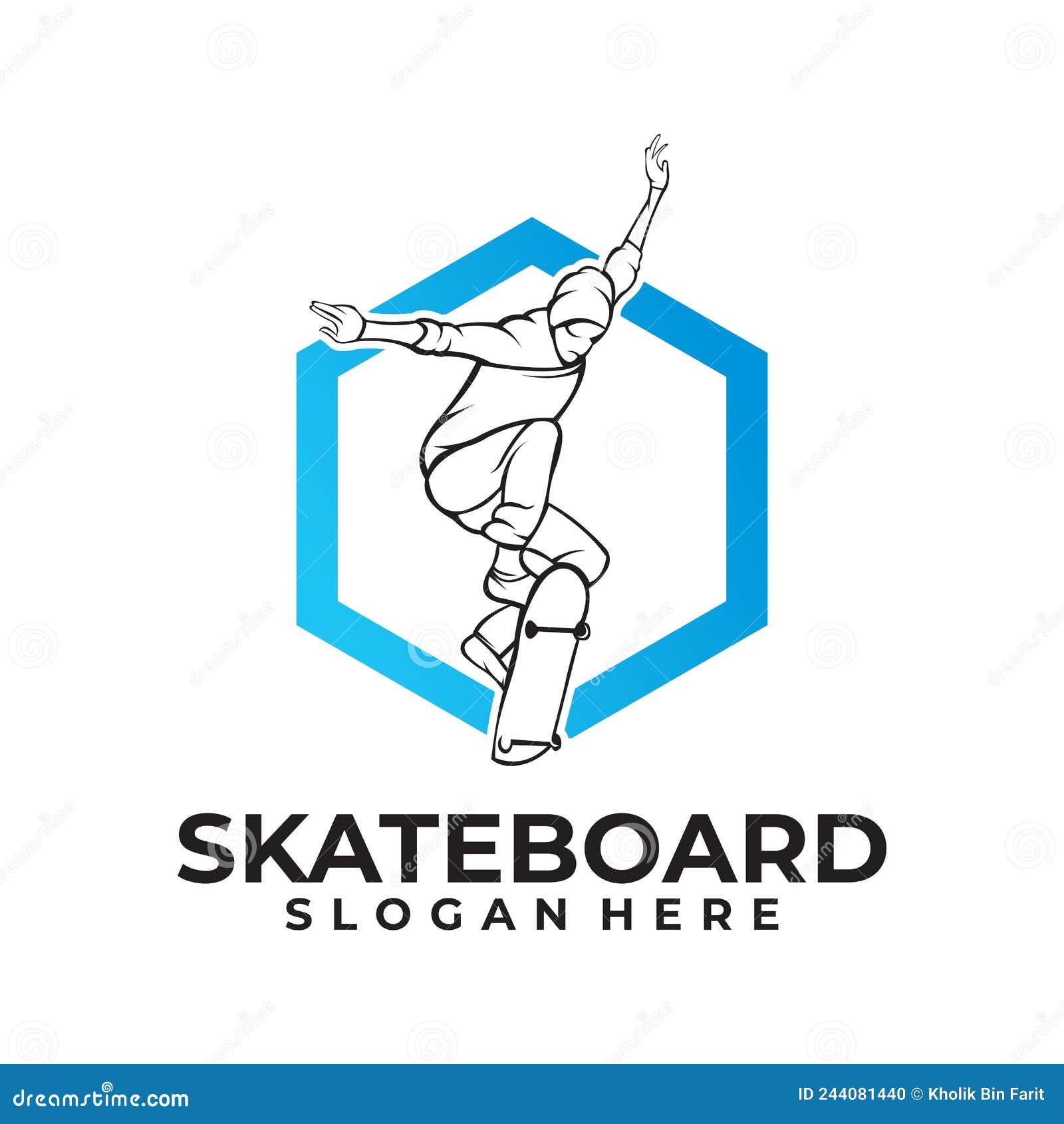 Sky Board Logo Vector Design Silhouette Stock Vector - Illustration of ...