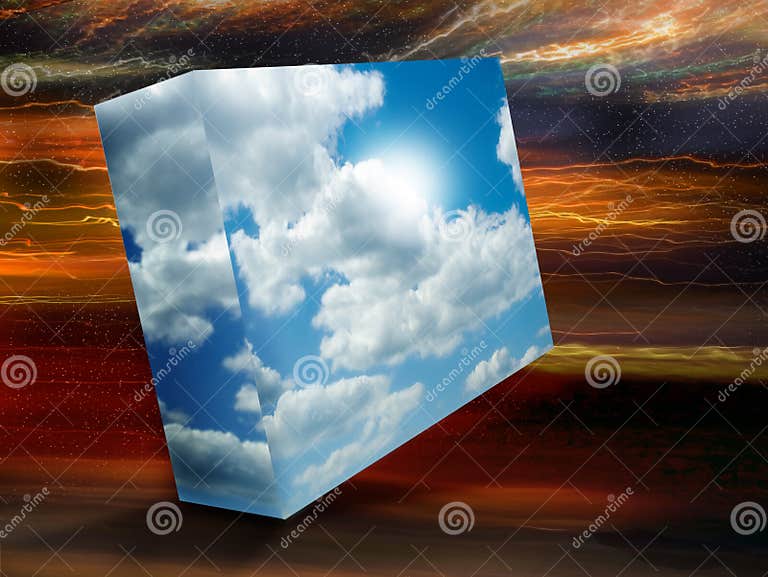Sky box stock illustration. Illustration of plan, blue - 4803294