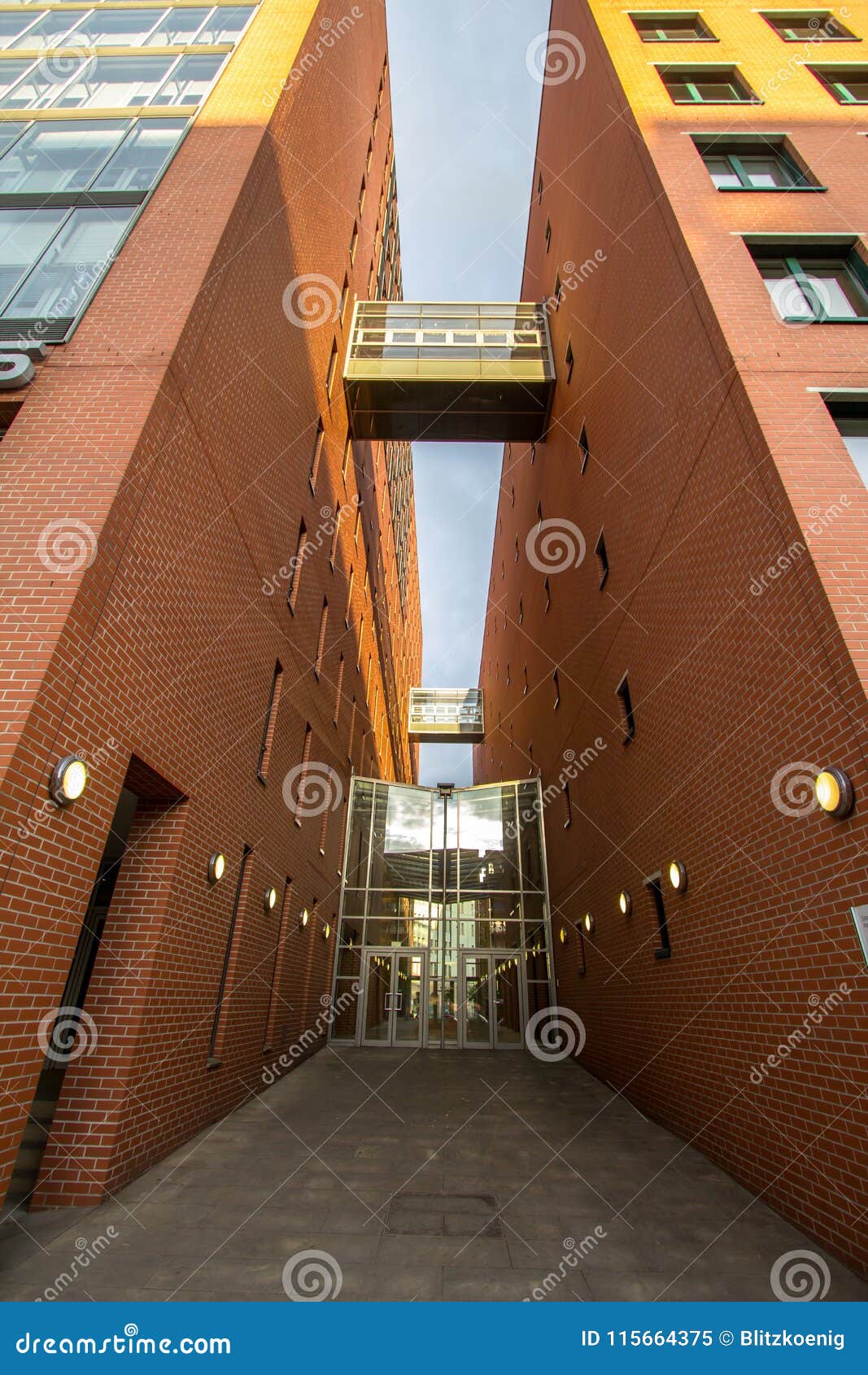 Sky Bridge Linking Two Buildings Together, Berlin Stock Image - Image ...