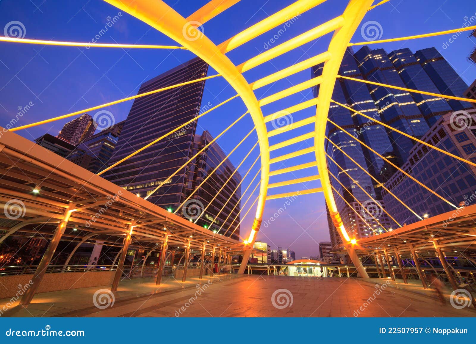 Sky Bridge at Sathon Junction, Bangkok, Thailand Stock Image - Image of ...