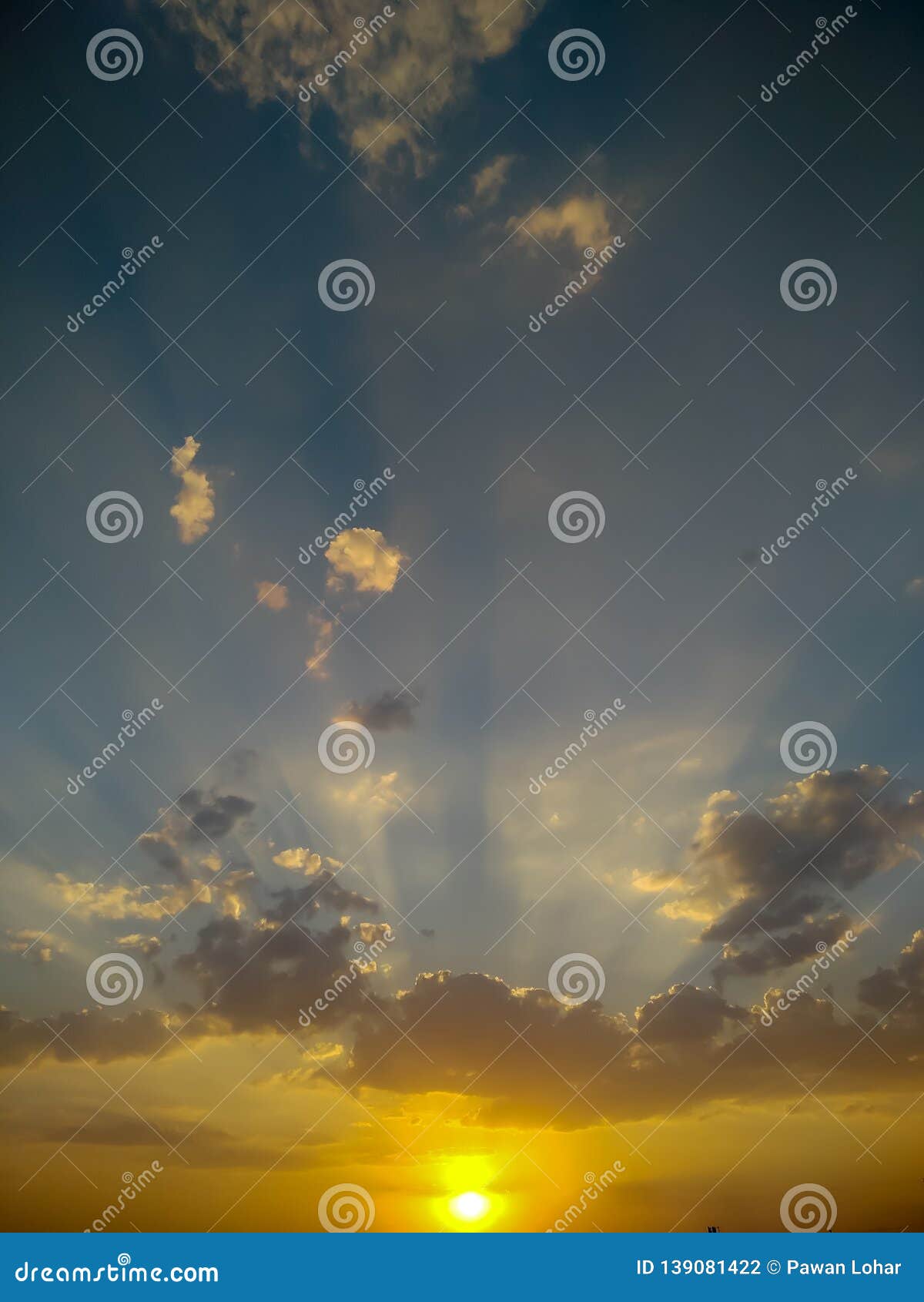 Sky with bright sun rays stock photo. Image of purple - 139081422