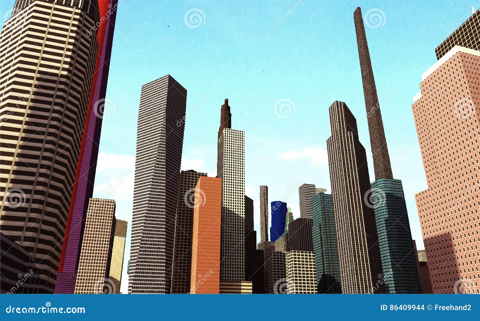 Sky Building City Landscape Stock Illustration - Illustration of city ...