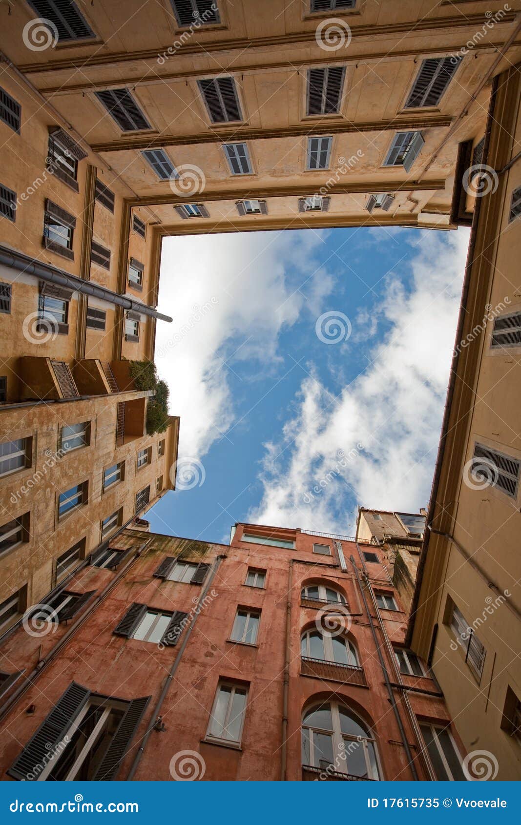 Sky between buildings stock image. Image of building - 17615735