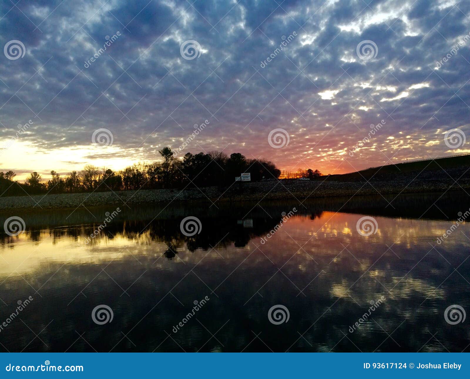 The Sky Changing To Nightfall Over the River Stock Photo - Image of ...