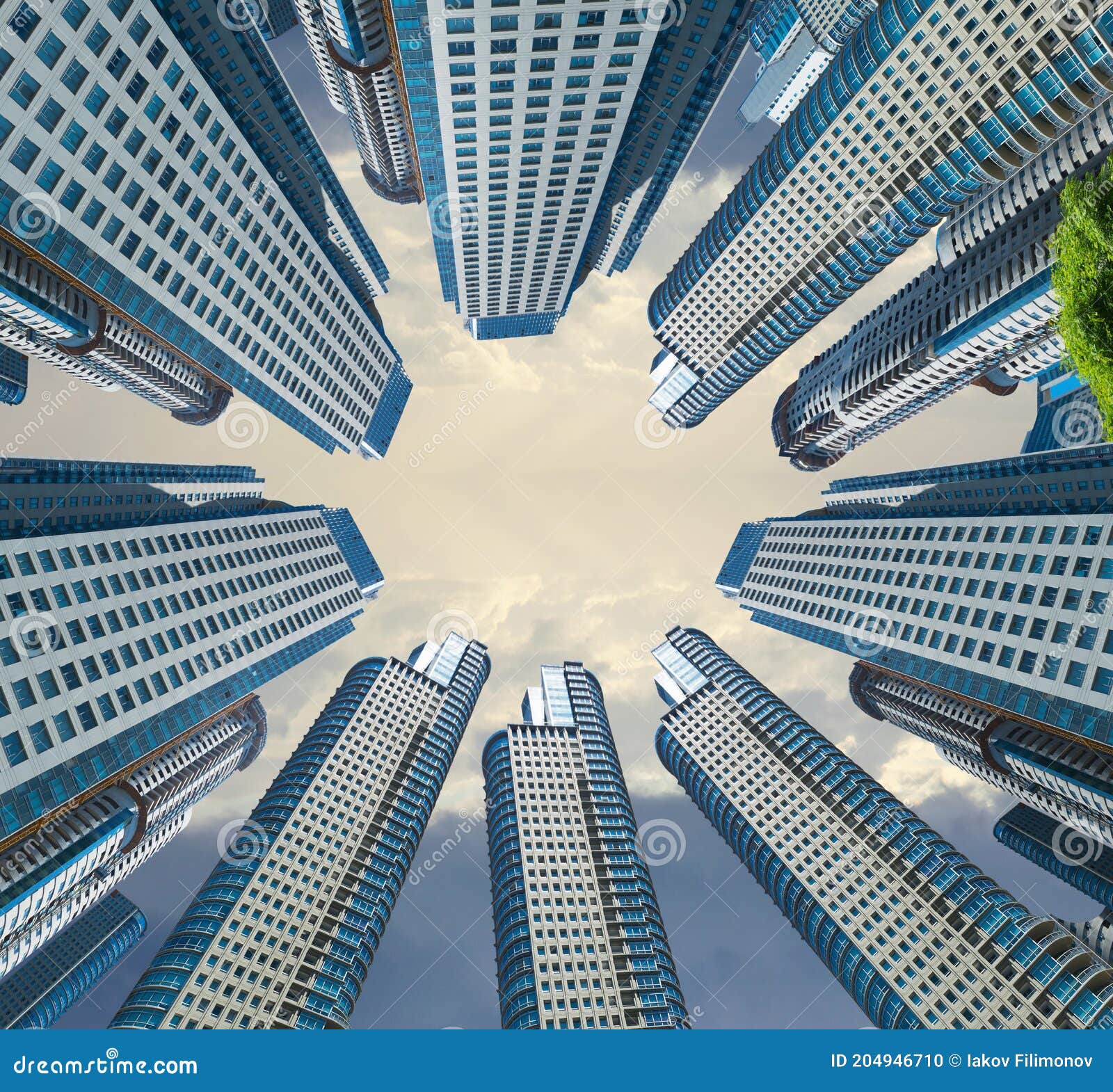 Sky in circle of buildings stock photo. Image of foreign - 204946710