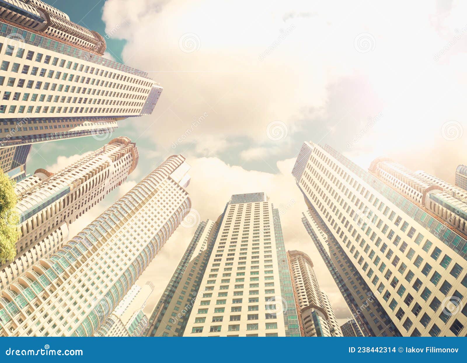 Sky in circle of buildings stock photo. Image of vacations - 238442314