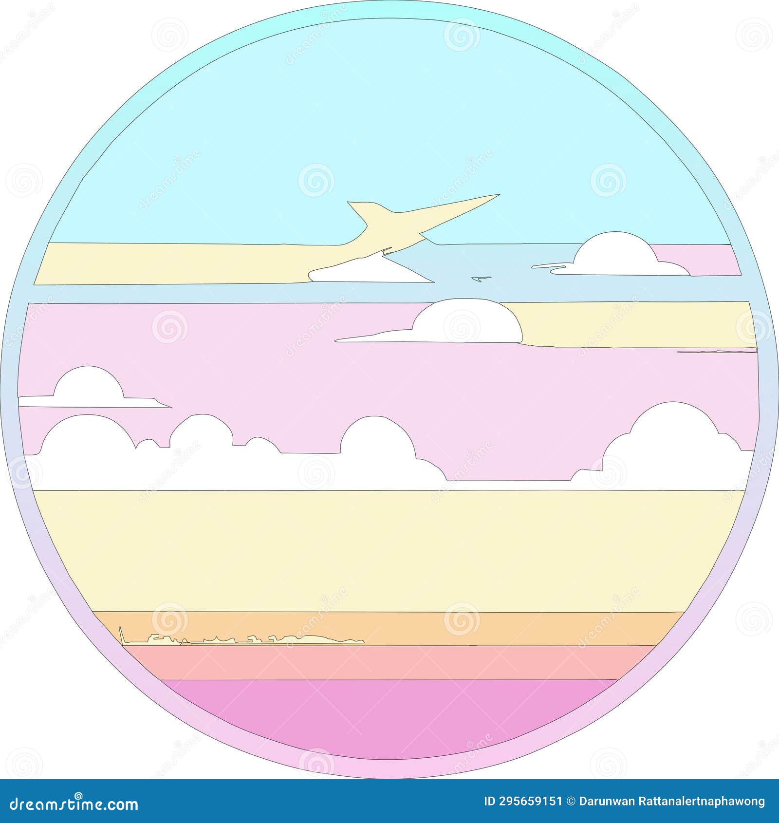 Sky Circle Window Clouds Climate Space Soft Multicolored Horizontal ...