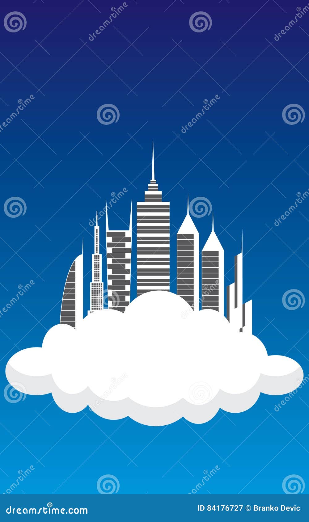 Sky city stock vector. Illustration of background, clear - 84176727