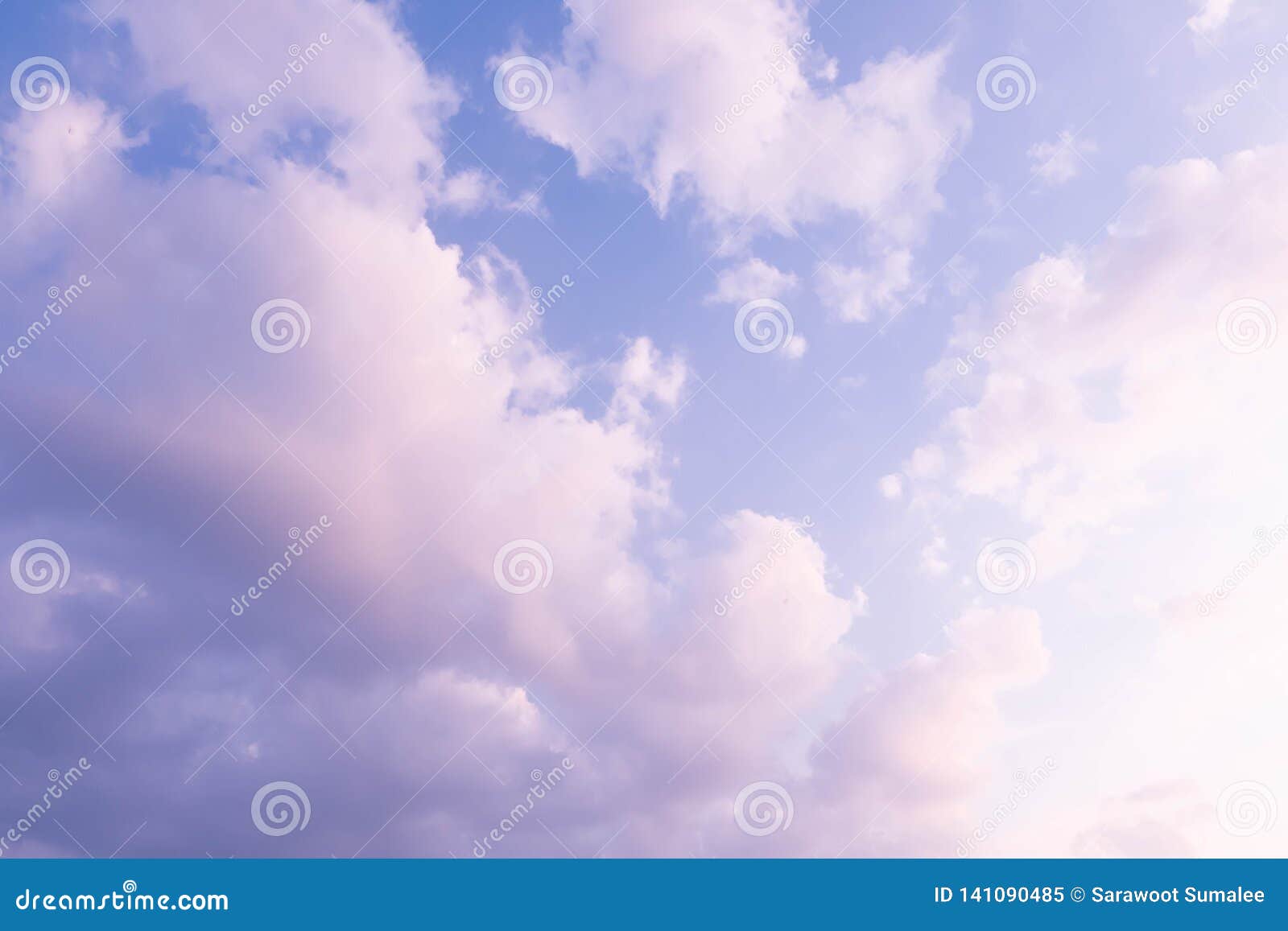 Sky and Cloud in Bright and Colorful Smooth Sky in Sunset Stock Image ...