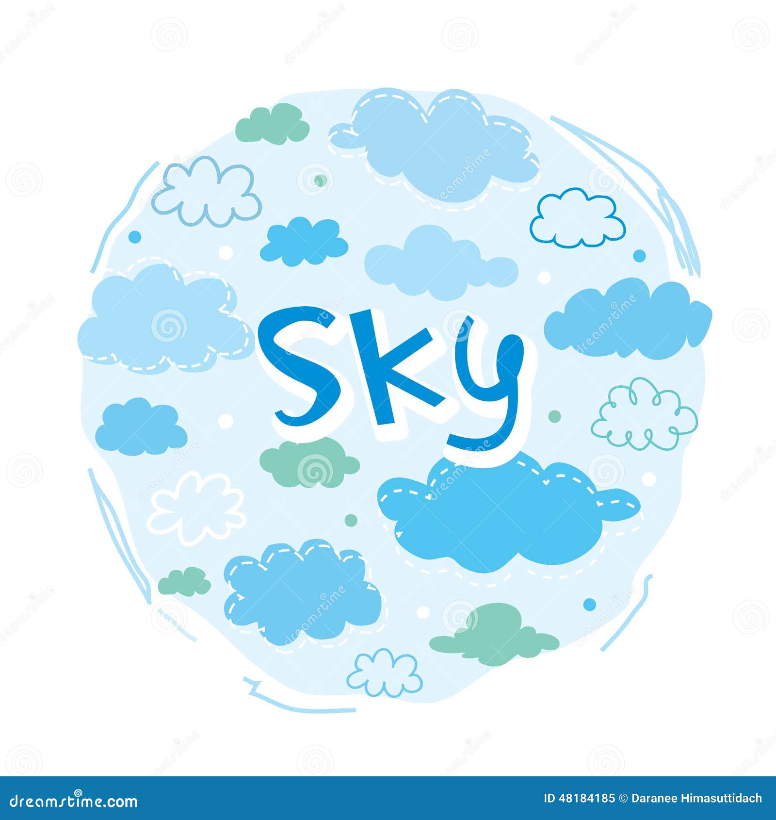 Sky and Cloud Collection Vector Stock Vector - Illustration of design ...
