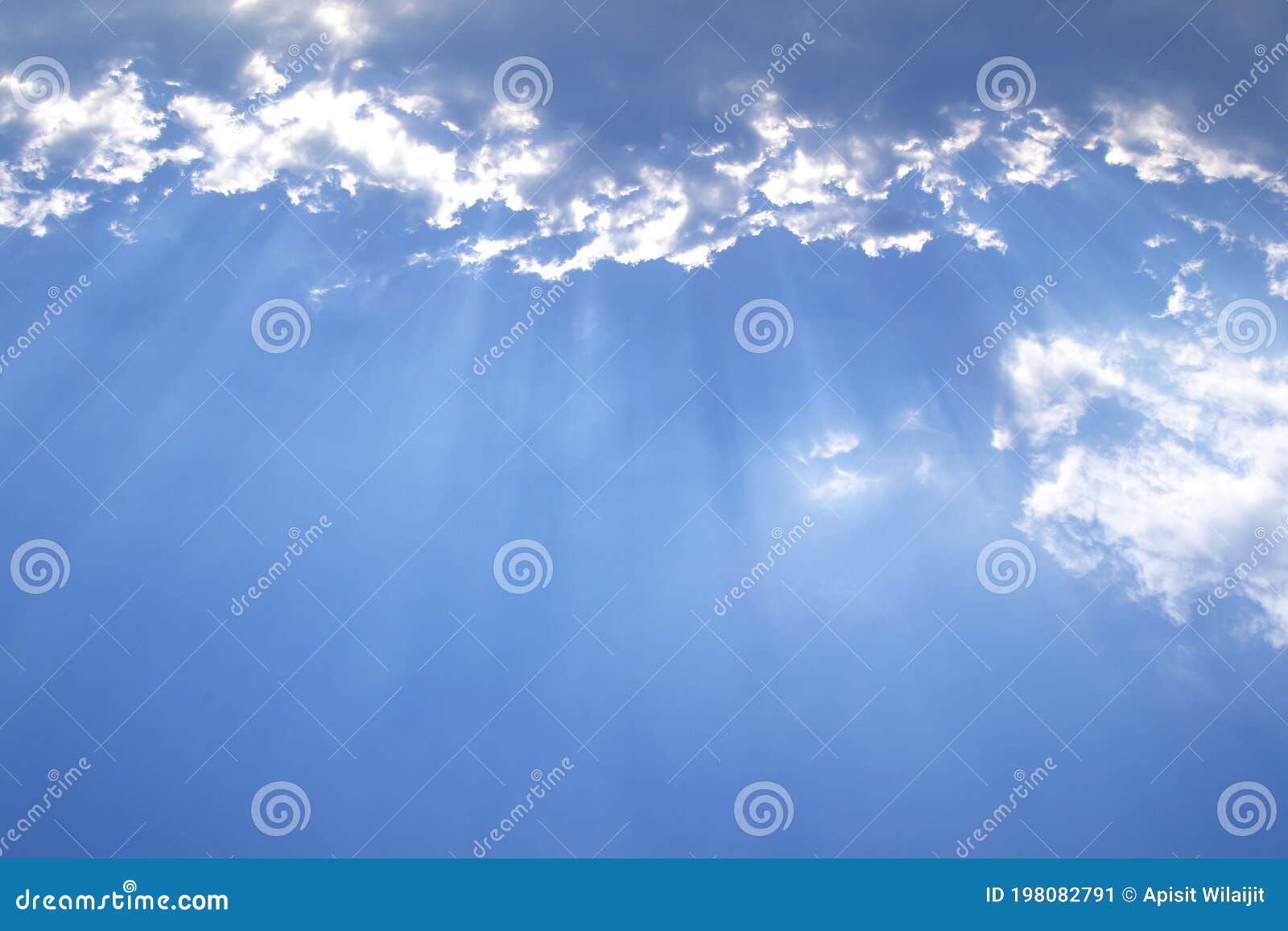 The Sky and Cloud with Ray Light for Background. Stock Image - Image of ...