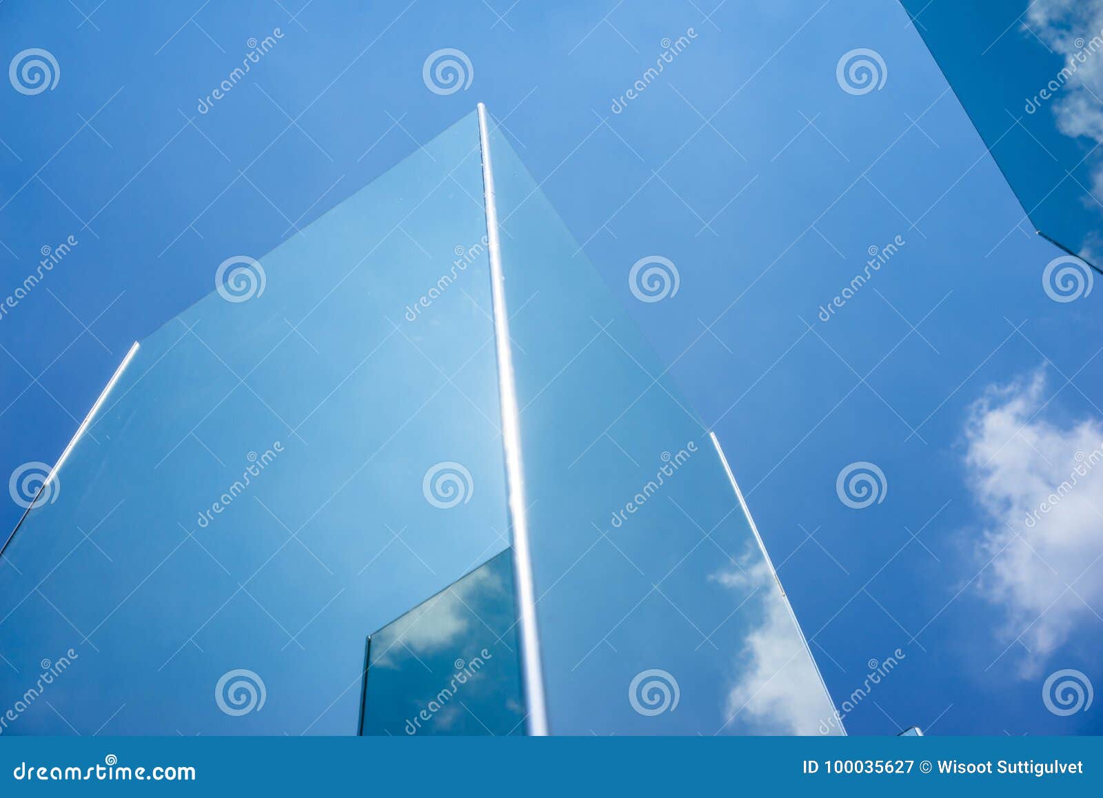Sky Cloud Reflection on Mirror Stock Image - Image of glass, yallow ...
