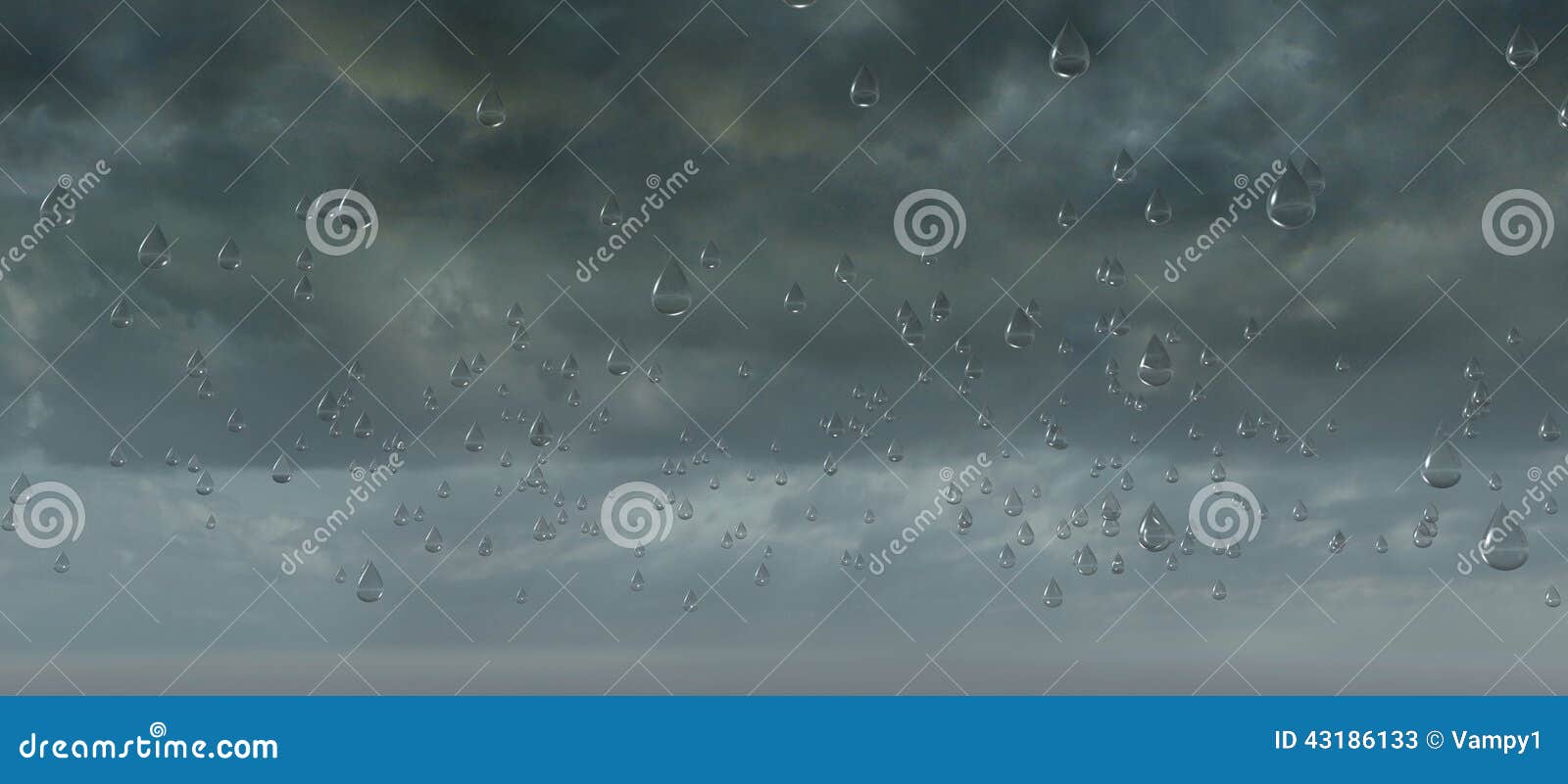 Sky Cloud Storm Rain Drop Formation Stock Illustration - Illustration ...
