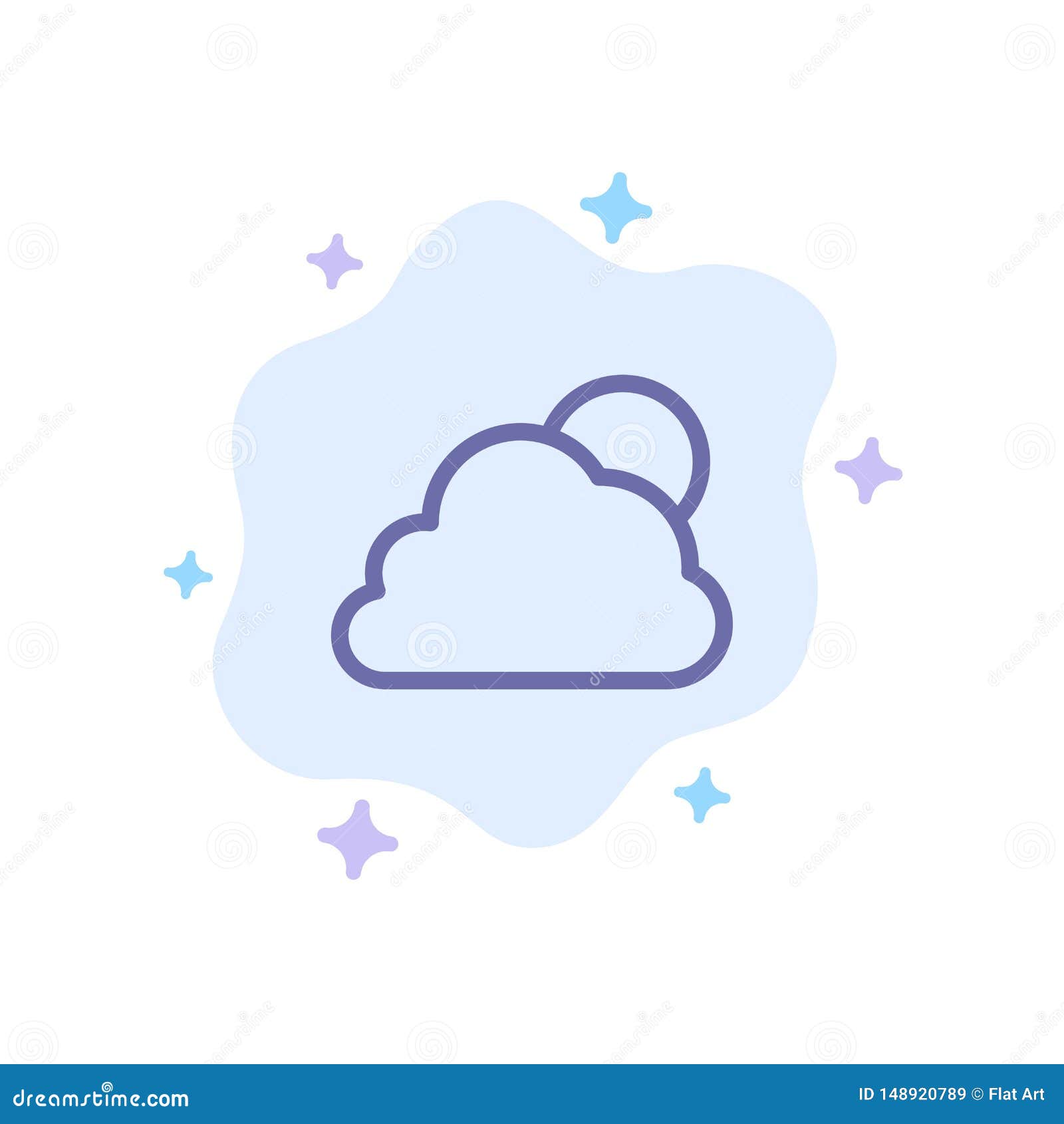Sky, Cloud, Sun, Cloudy Blue Icon on Abstract Cloud Background Stock ...
