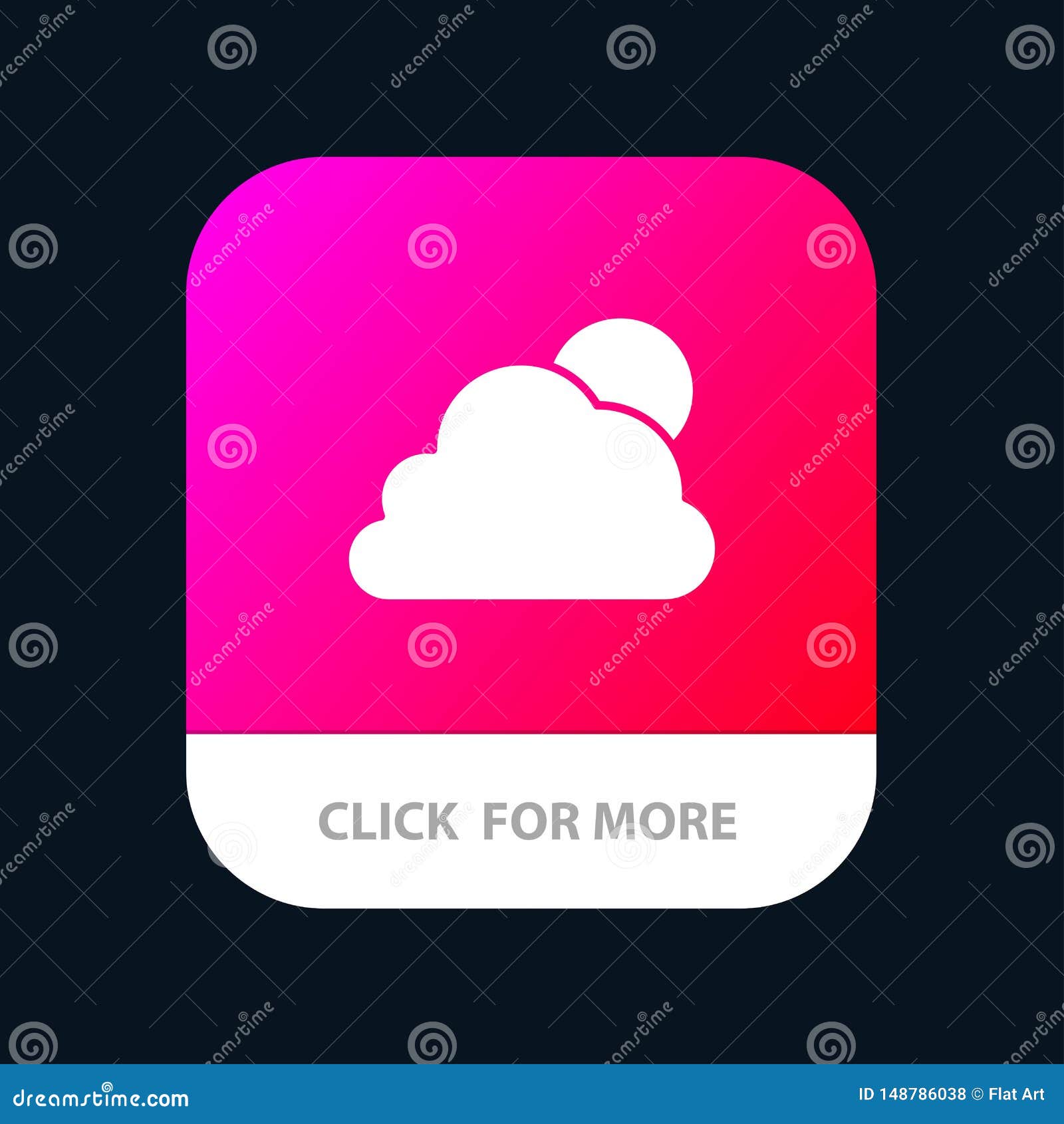 Sky, Cloud, Sun, Cloudy Mobile App Button. Android and IOS Glyph ...