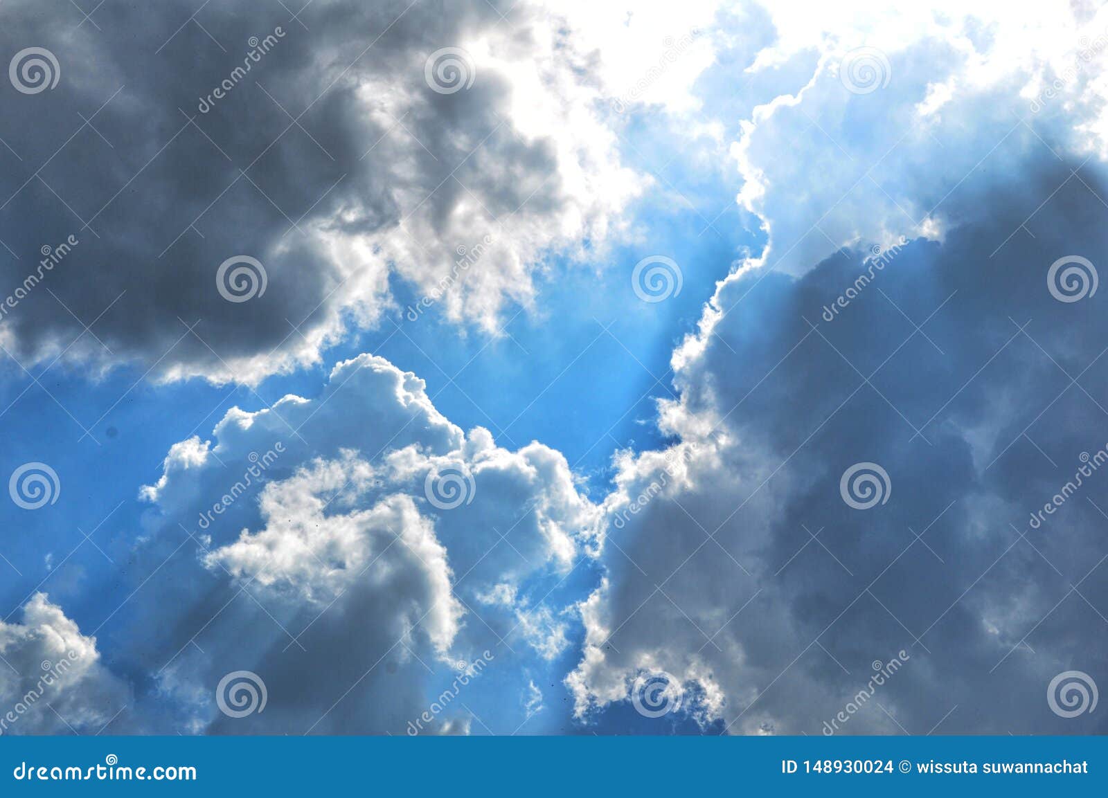 Sky and cloud with sunray stock photo. Image of park - 148930024