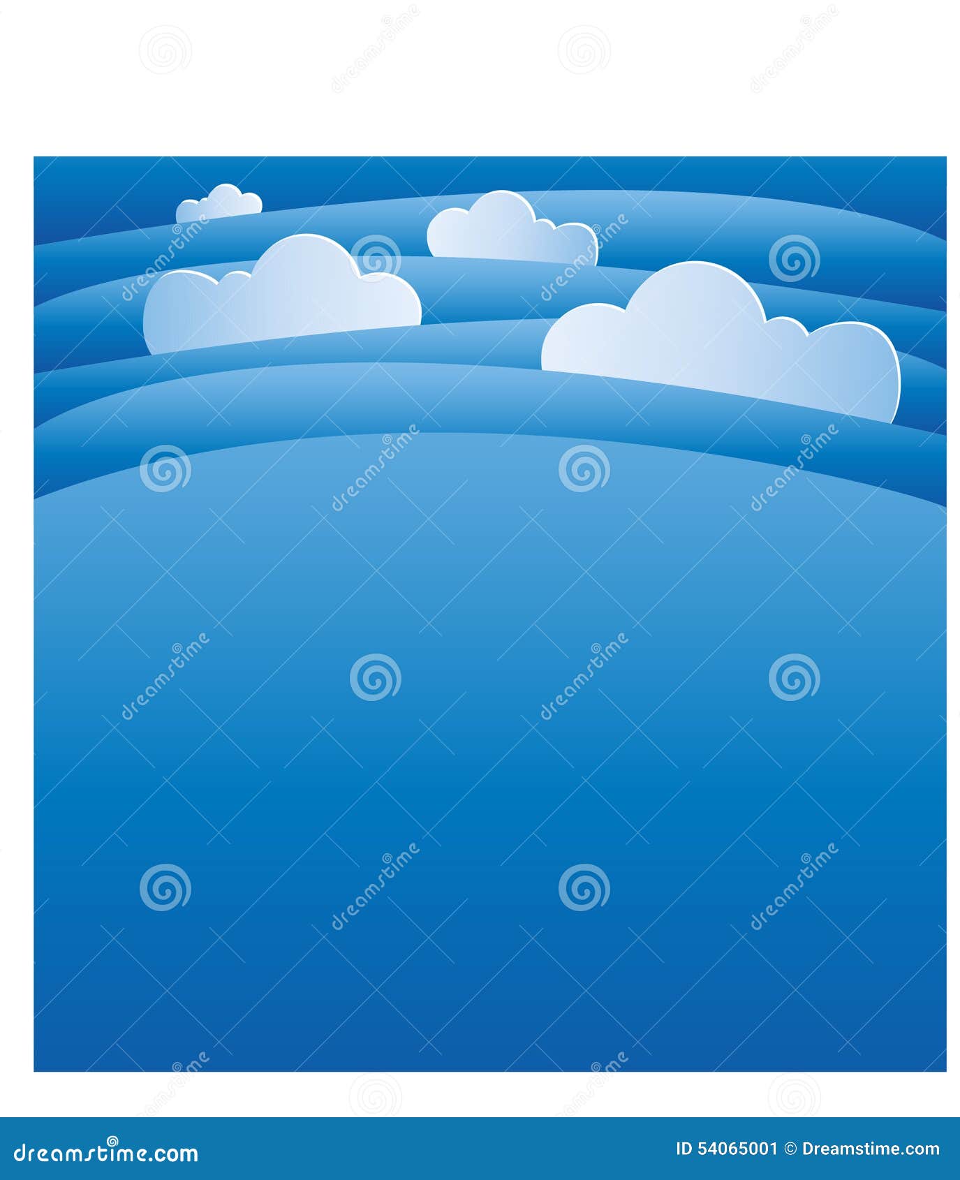 Sky and Clouds Background Template Stock Illustration - Illustration of ...