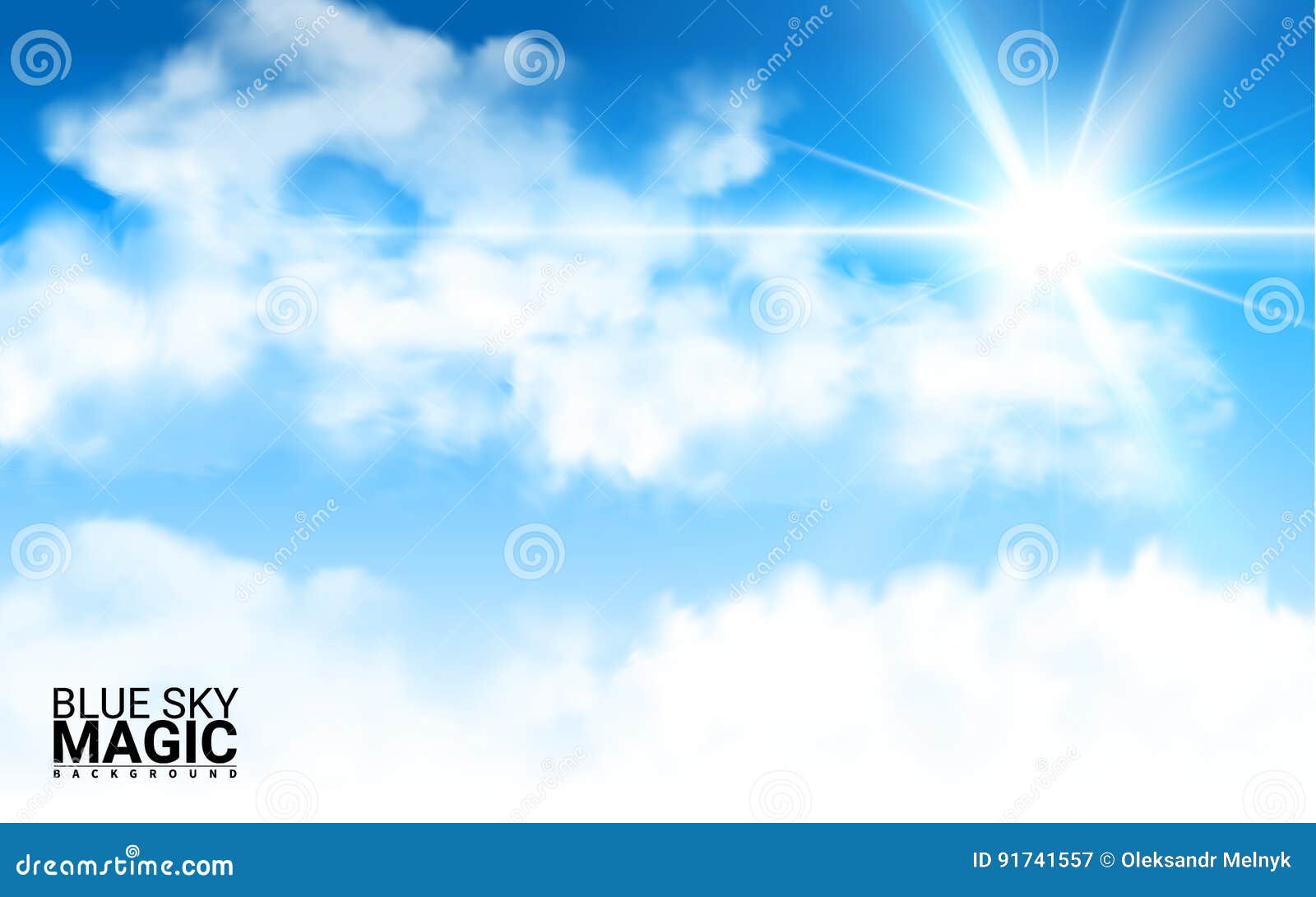Sky with Clouds. Effect Realistic Design Elements Stock Vector ...