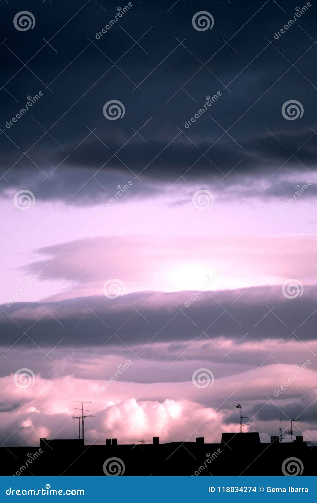 Sky with Clouds and High Contrast Colors Stock Photo - Image of ...