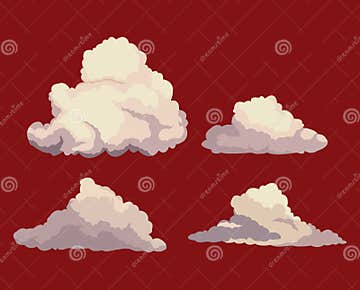 Sky Clouds Red Background Design Stock Vector - Illustration of energy ...