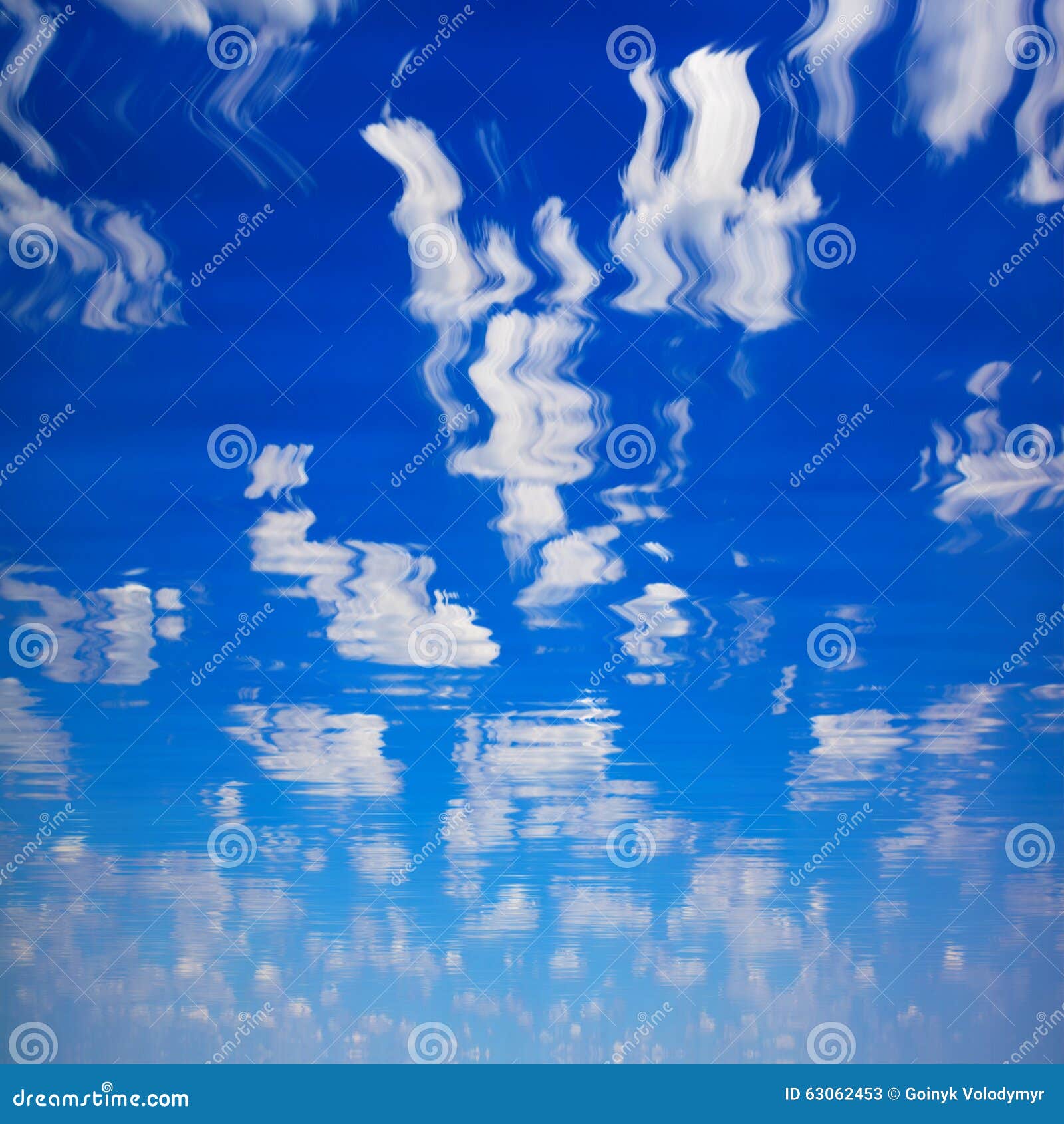 Sky with Clouds Reflected in Water Stock Image - Image of sunny ...
