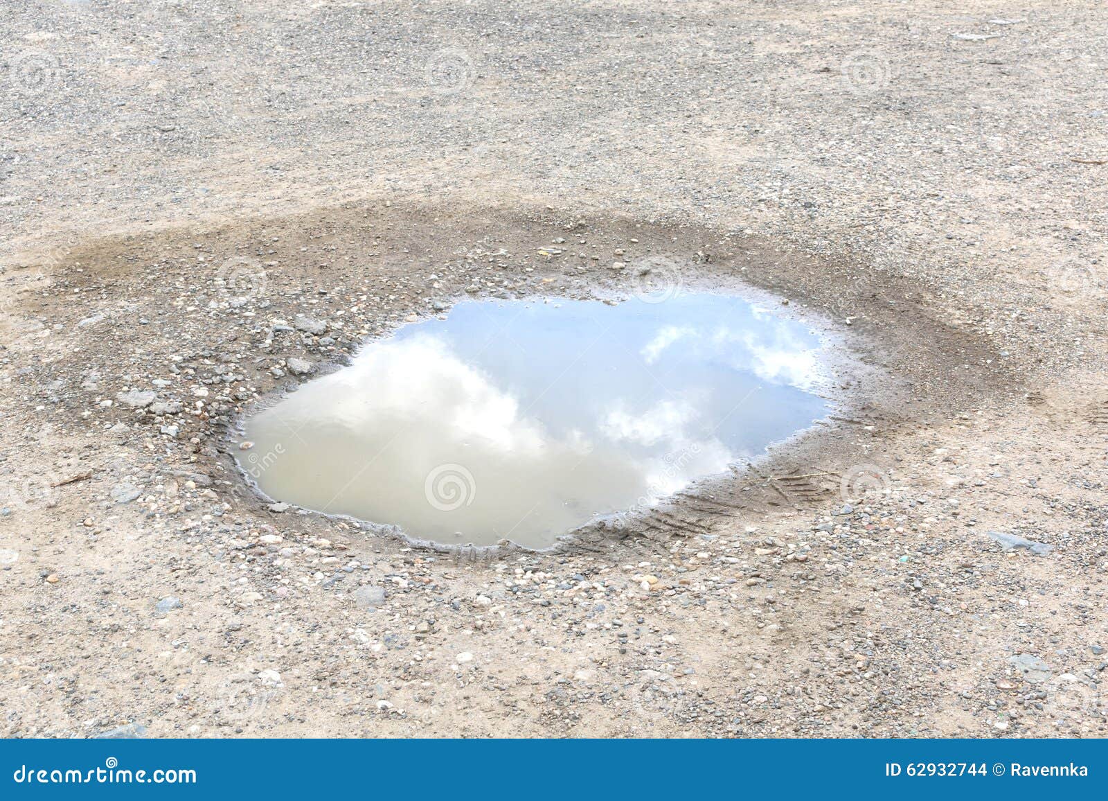Sky with Clouds Reflection in Water Puddle Stock Photo - Image of ...