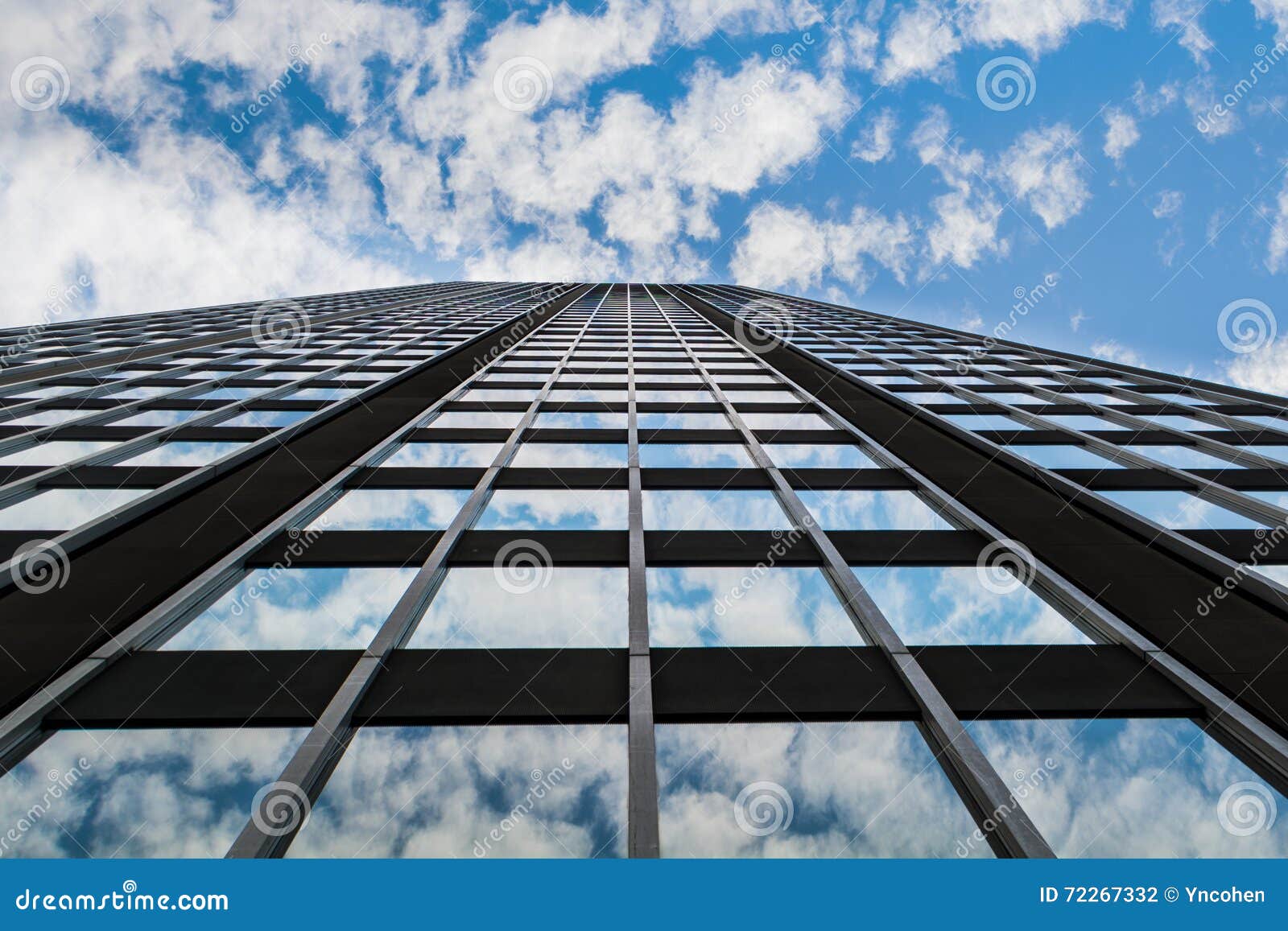 Sky and Clouds Reflection in Windows of Skyscraper Stock Photo - Image ...