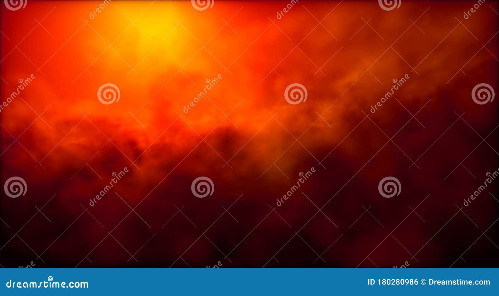 Sky with Clouds and the Shining Sun Red-blue Tones, Disaster, 3d Render ...