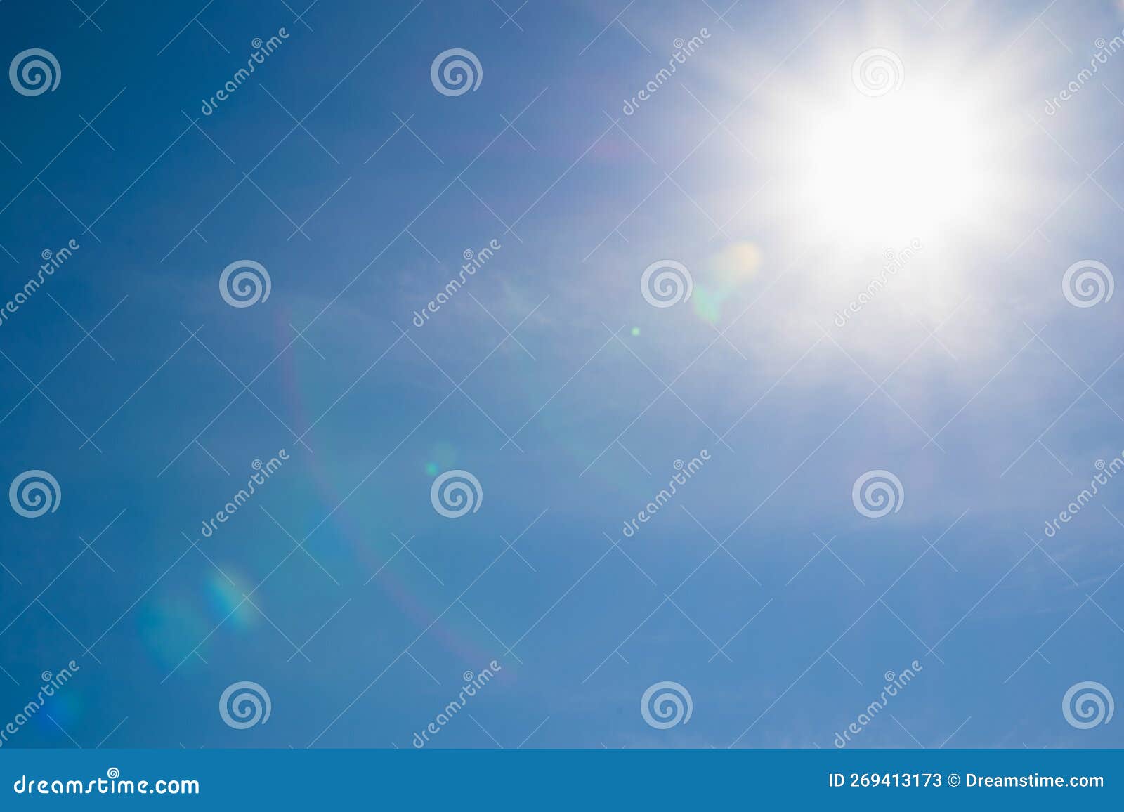 Sky with Clouds and Sun, Blue Sky Background Stock Image - Image of ...
