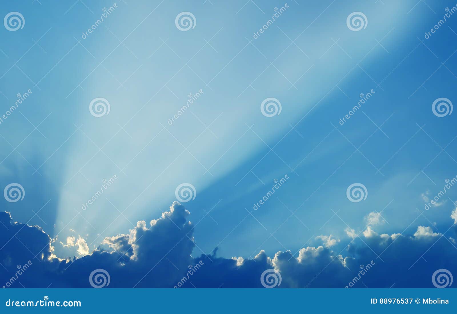 Sky with Clouds and Sun Ray Stock Image - Image of nature, empyrean ...