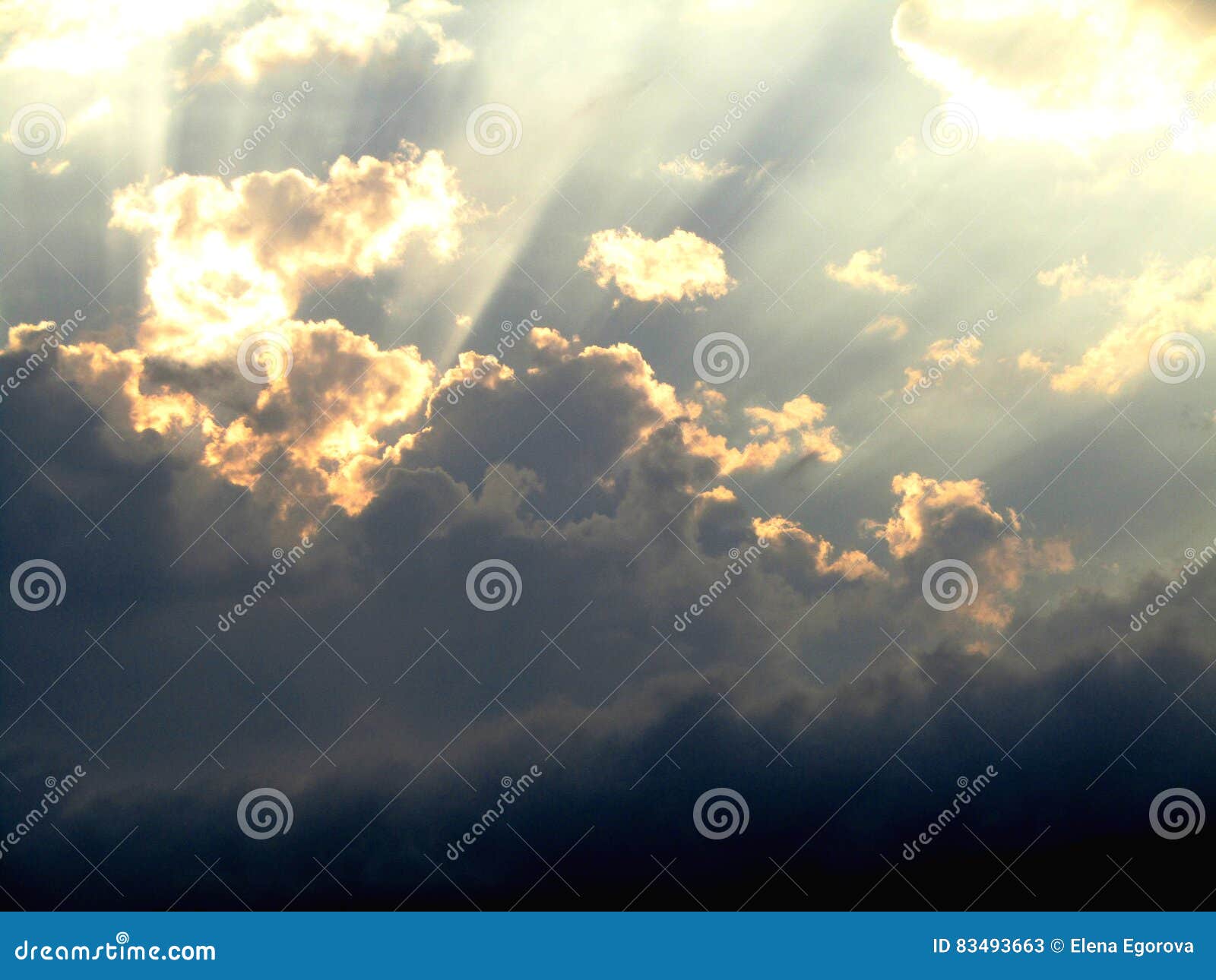 Sky and Clouds with Sun Rays Stock Image - Image of beautiful, heaven ...