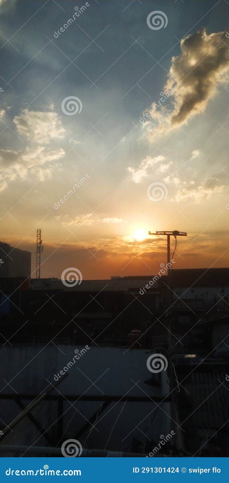 The Sky, Clouds, Sunset are so Beautiful in the City of Bandung Stock ...