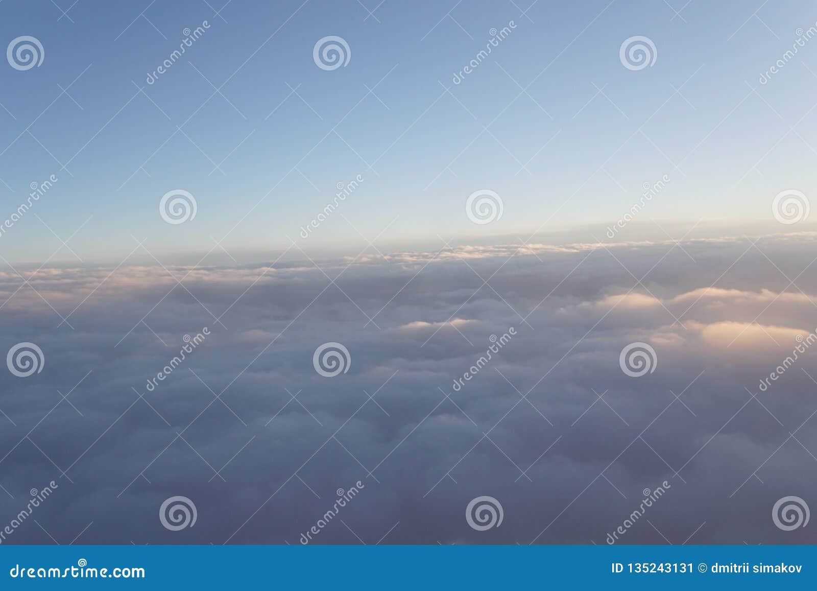 Sky with Clouds at Sunset from Inside the Plane Landscape Stock Image ...