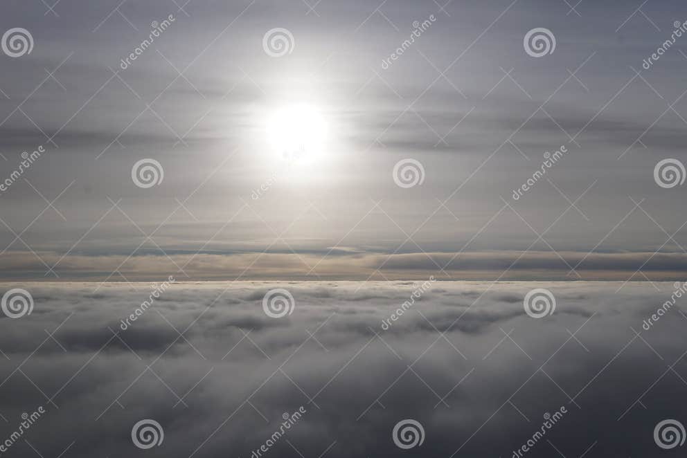 Sky with Clouds at Sunset from Inside the Plane Landscape Stock Image ...