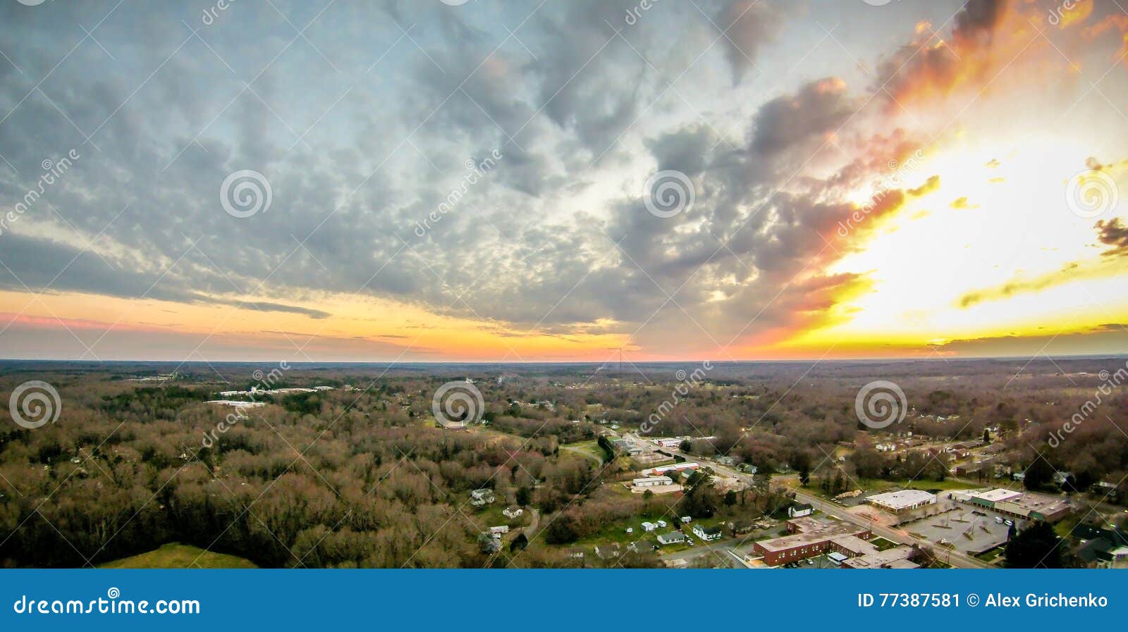 Sky and Clouds Sunset Landscape Over York South Carolina Stock Image ...
