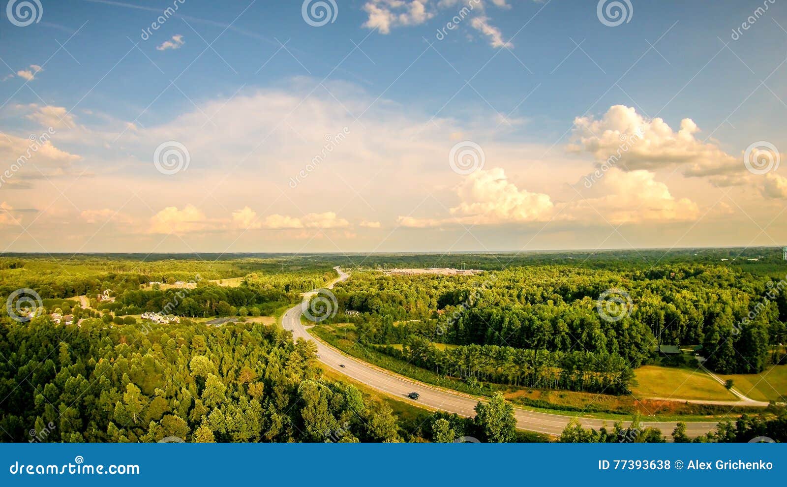 Sky and Clouds Sunset Landscape Over York South Carolina Stock Photo ...
