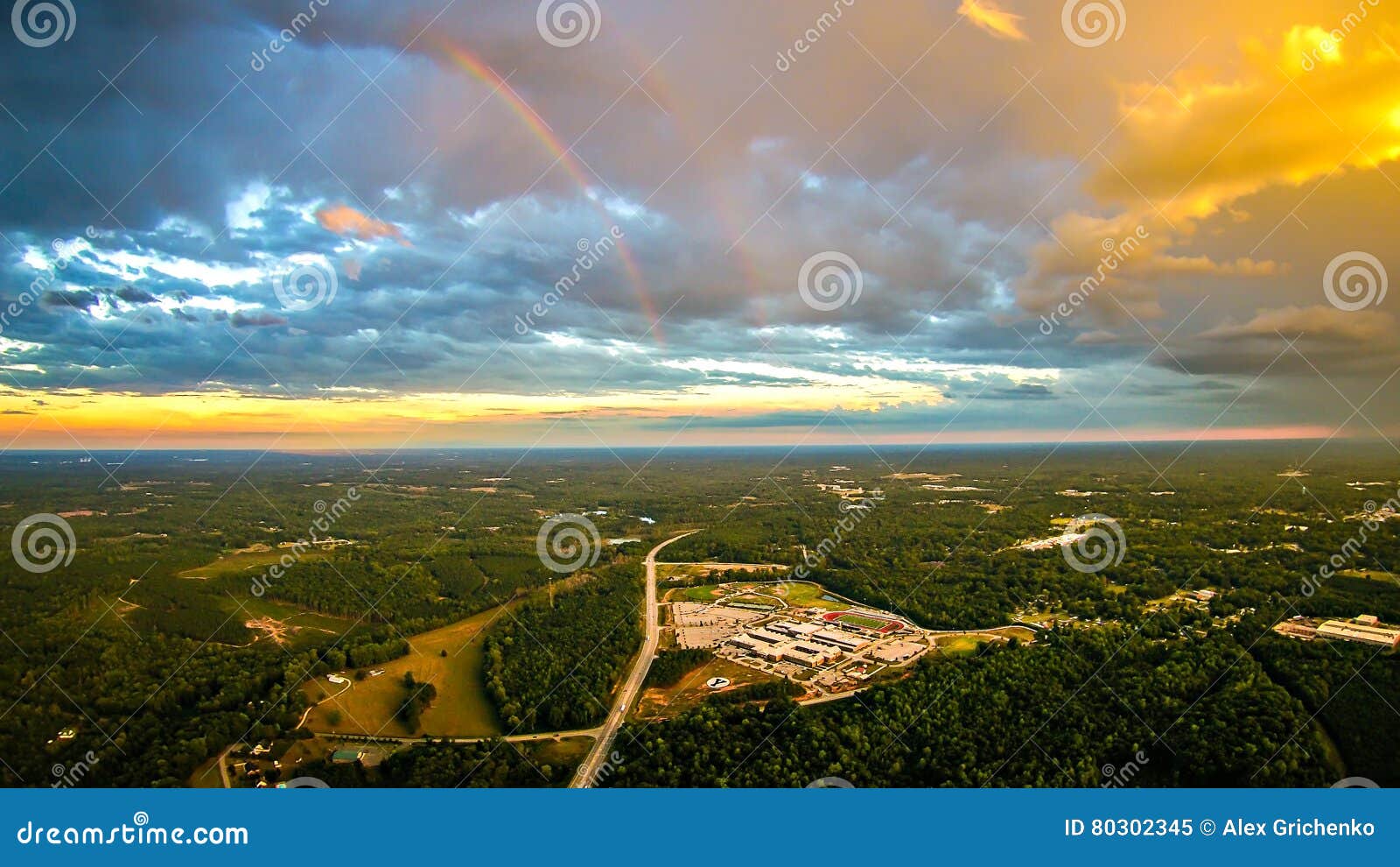 Sky and Clouds Sunset Landscape Over York South Carolina Stock Image ...