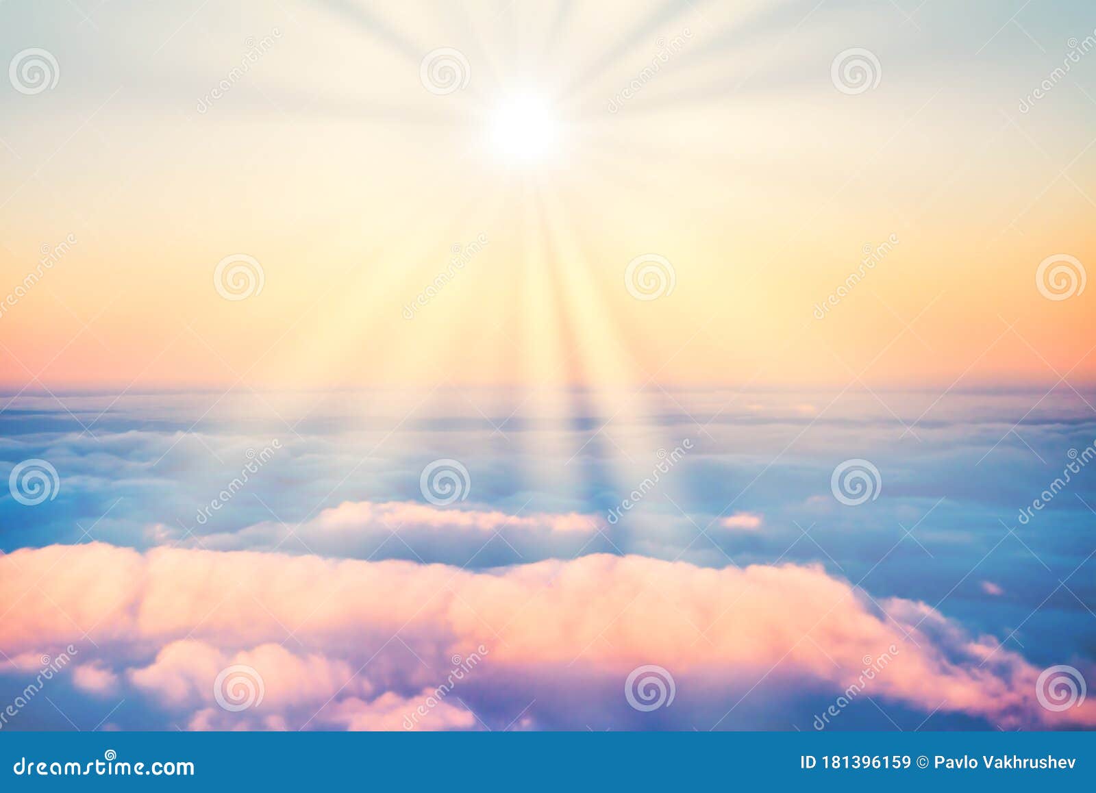 Sky and Clouds at Sunset with Sun Rays Stock Image - Image of natural ...