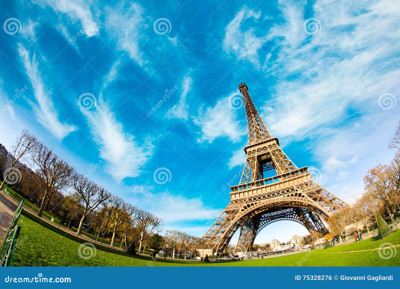 Sky Colors Over Eiffel Tower, Paris Stock Photo - Image of europe ...