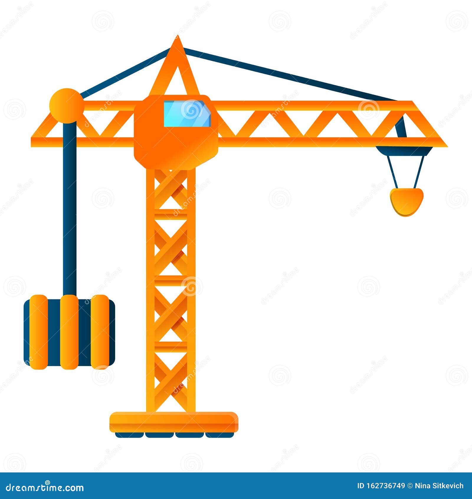 Sky Construction Crane Icon, Cartoon Style Stock Vector - Illustration ...