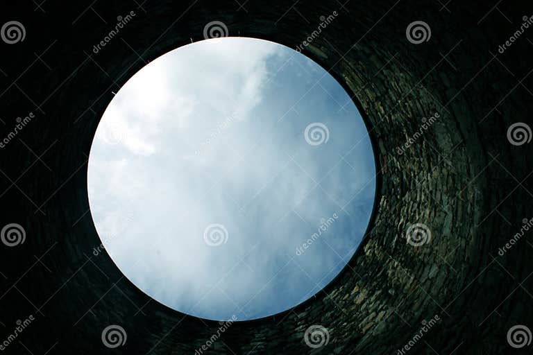 Sky Copy Space from Bottom of Well Stock Image - Image of illusion ...